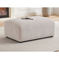 Pouf corduroy beige Myra | Maisons du Monde
