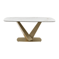 Mesa de comedor cristal templado gris, blanco Porelima | Maisons du Monde