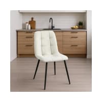 Sedia da pranzo imbottita in tessuto tortora (2pz) KARIMA | Maisons du ...
