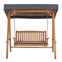 Dondolo giardino a letto con tettuccio grigio Swingbed | Maisons du Monde