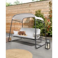 Dondolo giardino a letto con tettuccio grigio Swingbed | Maisons du Monde