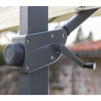Parasol rectangulaire 4x3m déporté rotatif écru en aluminium Cezir ...