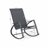 Transat pliant réglable en acier avec coussin noir et gris | Maisons du ...