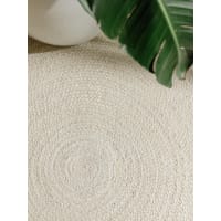 Alfombra redonda yute y algodón beige círculo blanco 70x70 cm Funny ...