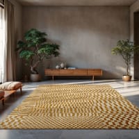 Alfombra lavable en interior/exterior amarillo 280x390cm Craft papercut ...