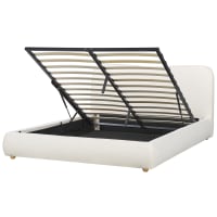Letto contenitore Bouclé Bianco sporco 180 x 200 cm Sezanne | Maisons ...