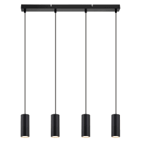 Lámpara colgante Wama de 3 bombillas en metal negro. Light | Maisons du ...