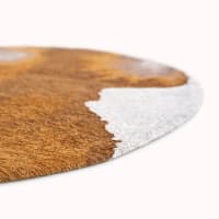 Tapis salon et chambre tissé plat Diam 140 cm Marron Meditation lagoon ...