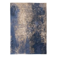 Alfombra azul, redonda y lavable en interior/exterior, diámetro 240cm ...