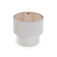 Mesa auxiliar de acero inoxidable, ø30,5 x h43,5 cm, gris perlado Alma ...