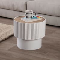 Mesa auxiliar de acero inoxidable, ø30,5 x h43,5 cm, gris perlado Alma ...