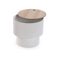 Mesa auxiliar de acero inoxidable, ø30,5 x h43,5 cm, gris perlado Alma ...