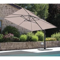 Parasol rectangulaire 4x3m déporté rotatif écru en aluminium Cezir ...