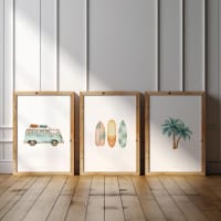 Kinder-Papierdruck Palmen 23x23cm Salinas | Maisons du Monde
