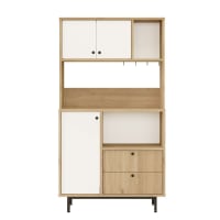 Meuble micro onde buffet cuisine placard et tiroir blanc naturel Homcom ...