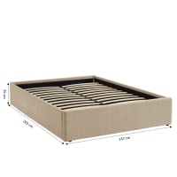 Cama arcón 160x200 en tejido chenilla beige, base incluida Marcy ...