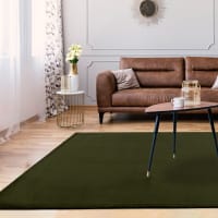 Tapis de salon en laine vert olive 160x230 cm Shine | Maisons du Monde
