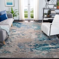 Tapis polypropylène bleu/beige 66 x 305 cm Madison | Maisons du Monde