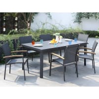 Ensemble table et chaise de jardin aluminium vert amande Nauru ...