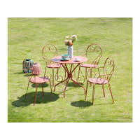 Set di tavolo e sedie da giardino metallo terracotta Guermantes ...