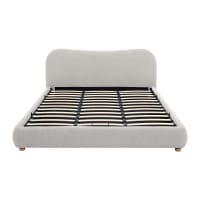Lit coffre 180 x 200 cm en tissu bouclette courte - beige meringue Malo ...