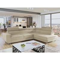 Sofá rinconero de color marrón claro 174x94x370cm Clovis 109 | Maisons ...