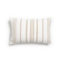 Funda de cojín tejido rombos color beige. Algodón y poliéster(30x50 ...
