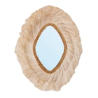 Specchio in erba abaca marrone 80x80x4 cm Contessa | Maisons du Monde