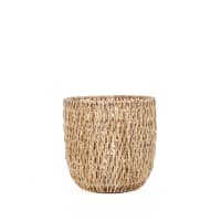 Cesta de hoja de banana en marrón y blanco 44x44x47 cm Little bay ...