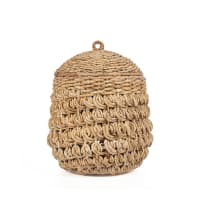 Cesta de hoja de banana y hierro en marrón 55x55x41 cm Louh louh ...