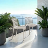 Lot 2 chaises de jardin résistantes intempéries empilables anthracite ...