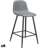 Set 2 taburetes altos en acero y lana blanco | Maisons du Monde