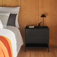 Mesita de noche 2 cajones negro Coventry | Maisons du Monde