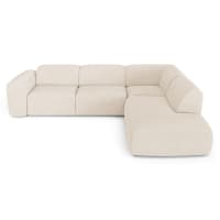 Divano 5 posti grande angolo destro in velluto con motivi grigi Myra ...