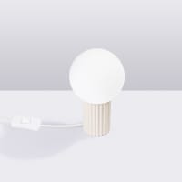 Lampe à poser lin beige clair Belessa | Maisons du Monde