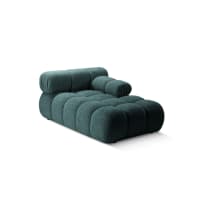 Méridienne droite 1 place en tissu velours côtelé bleu clair Ruby ...