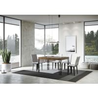 Mesa extensible 90x200/304 cm efecto madera roble natural, hierro Proxy ...