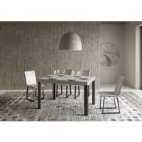 Mesa extensible 90x160/420 cm efecto madera roble natural, hierro Proxy ...