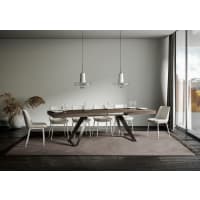 Mesa extensible 90x160/420 cm efecto madera roble natural, hierro Proxy ...
