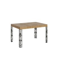 Mesa extensible 90x200/304 cm efecto madera roble natural, hierro Proxy ...