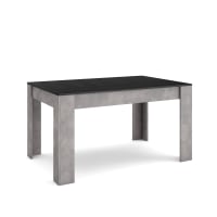 Tavolo da pranzo effetto legno cemento e nero 140x90x76cm Exo | Maisons ...