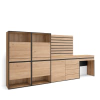 Scarpiera legno nobilitato noce gambe grafite 112x90x27 cm Volda ...