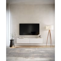 Meuble tv 160cm en mélamine blanc Calyo | Maisons du Monde