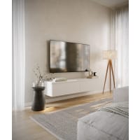 Meuble tv 160cm en mélamine blanc Calyo | Maisons du Monde