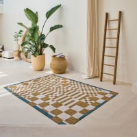 Alfombra lavable en interior/exterior amarillo 280x390cm Craft papercut ...