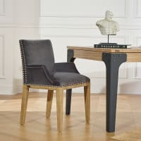 Table rectangulaire en chêne 1 rallonge 8/10 couverts beige Megève ...