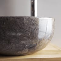 Lavabo redondo de mármol gris claro ∅ 33 cm Pia | Maisons du Monde