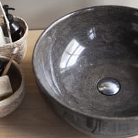 Lavabo in marmo black l. 50 cm Scrula slim | Maisons du Monde