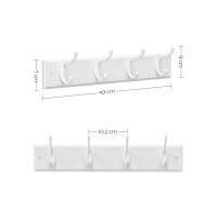 Perchero de pared con 4 ganchos de metal de color blanco nube Cody ...