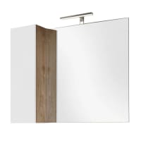 Meuble vasque 78cm + miroir blanc aspect bois cadiz Arturo | Maisons du ...